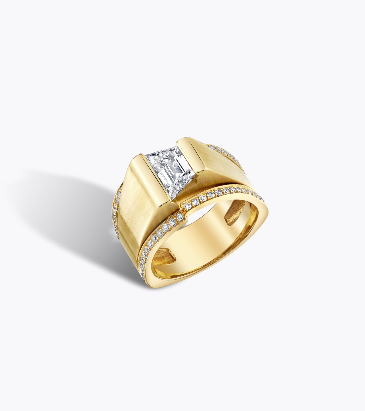 TRAPEZIUM | Trapezoid 1.26ct Lab Grown Diamond 14 Karat Yellow Gold ...