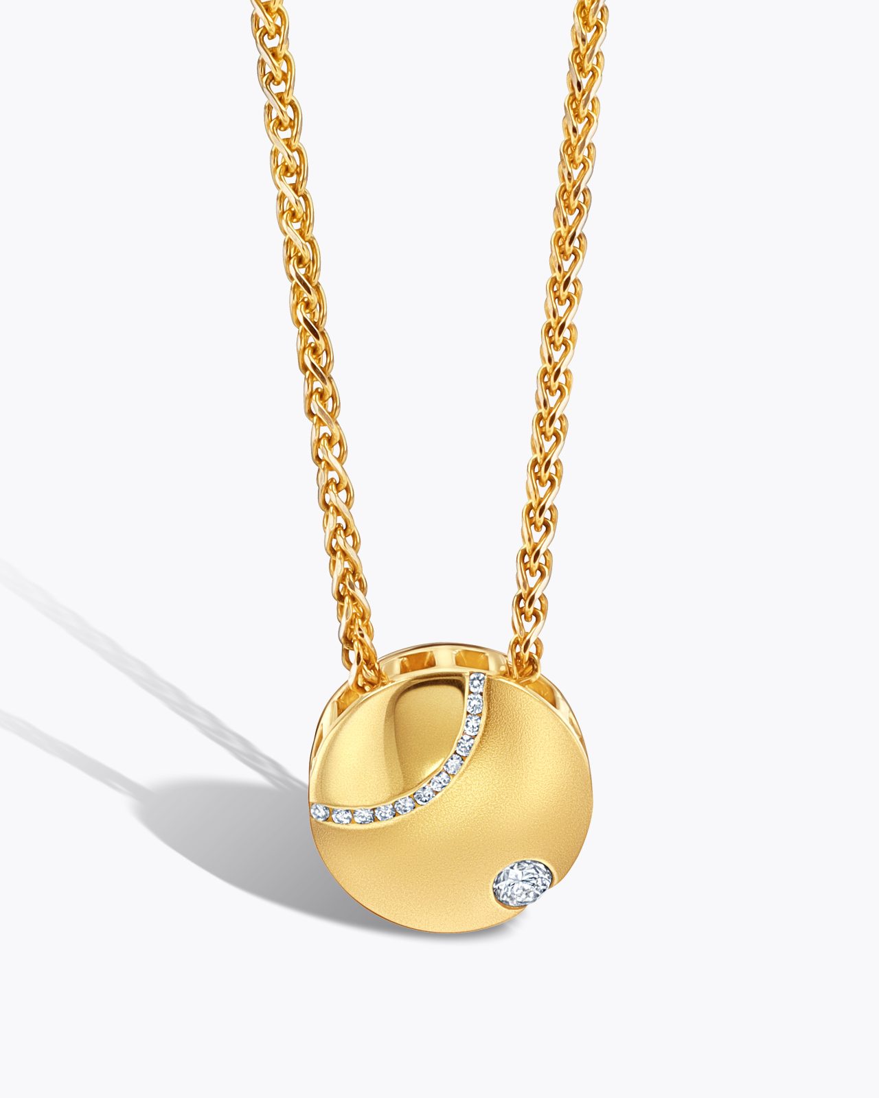 RONDEL | Round 0.25ct Natural Diamond 18 Karat Yellow Gold Necklaces